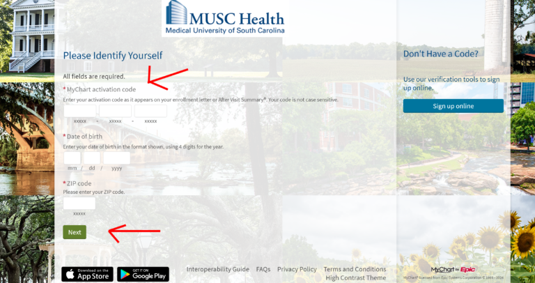 MyChart Sign Up - MUSC MyChart