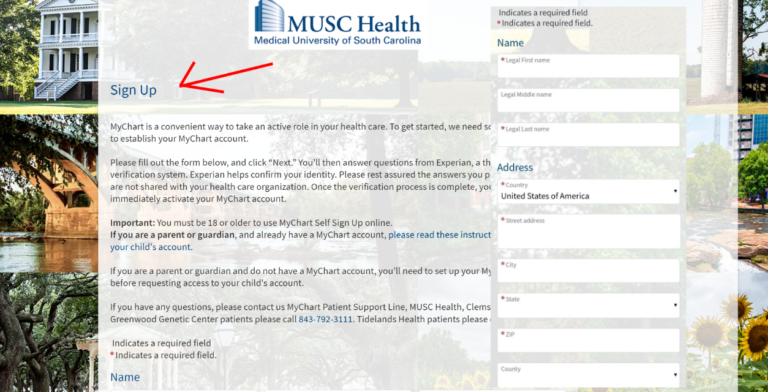 MyChart Sign Up - MUSC MyChart